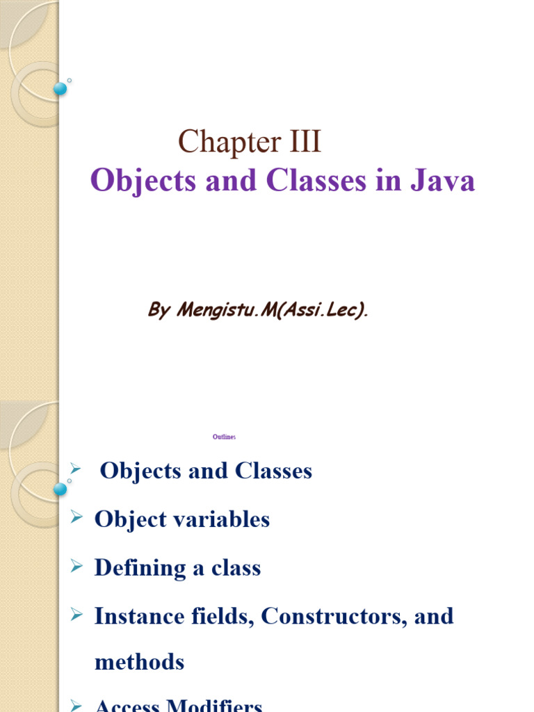 Chapt Iii Object And Class Pdf Method Computer Programming Class Computer Programming