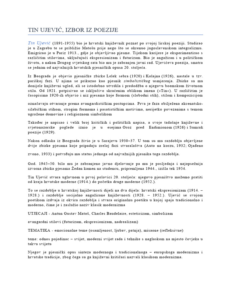 Tin Ujević | PDF