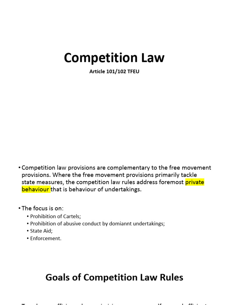 Competition Law | PDF | Competition Law | Economics Of Regulation