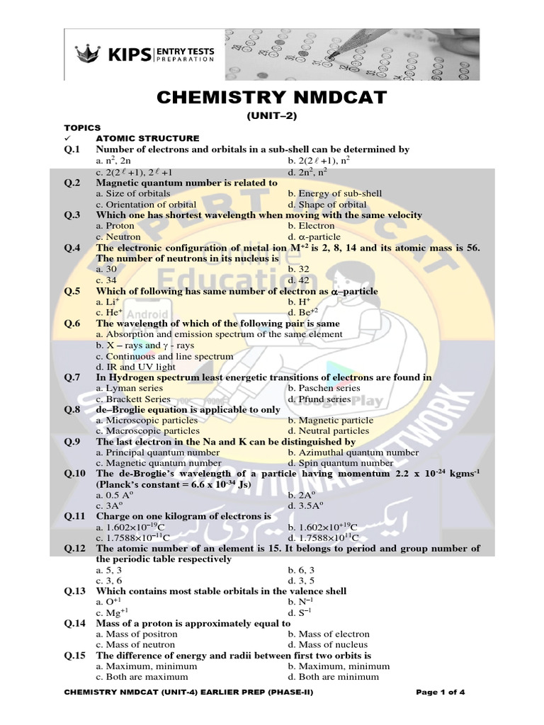 02 UNIT-2 I.H (FINAL) STUDENT COPY-converted-watermarked | PDF | Electron | Atomic Orbital