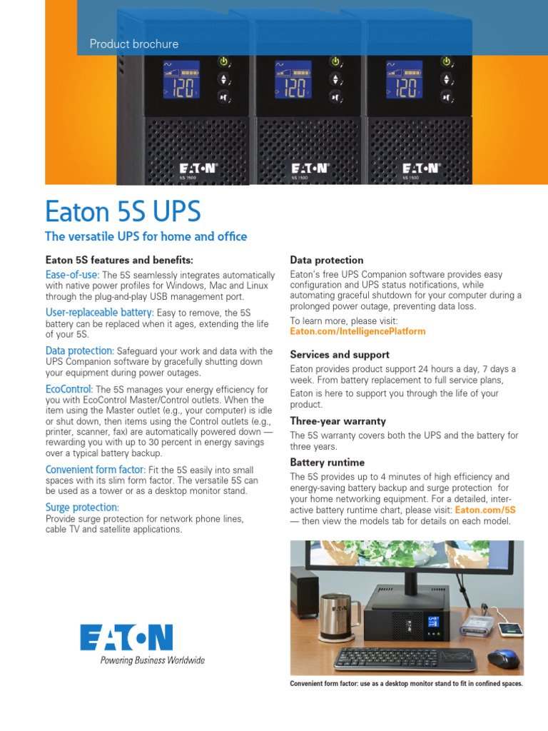 Eaton 5S700 UPS Features Overview | PDF | Backup | Computing