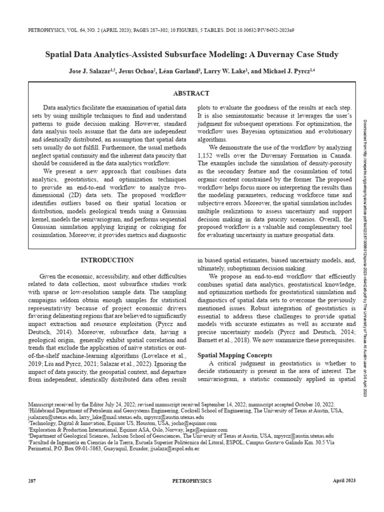 Duvernay Subsurface Modeling Workflow Pdf Spatial Analysis Outlier