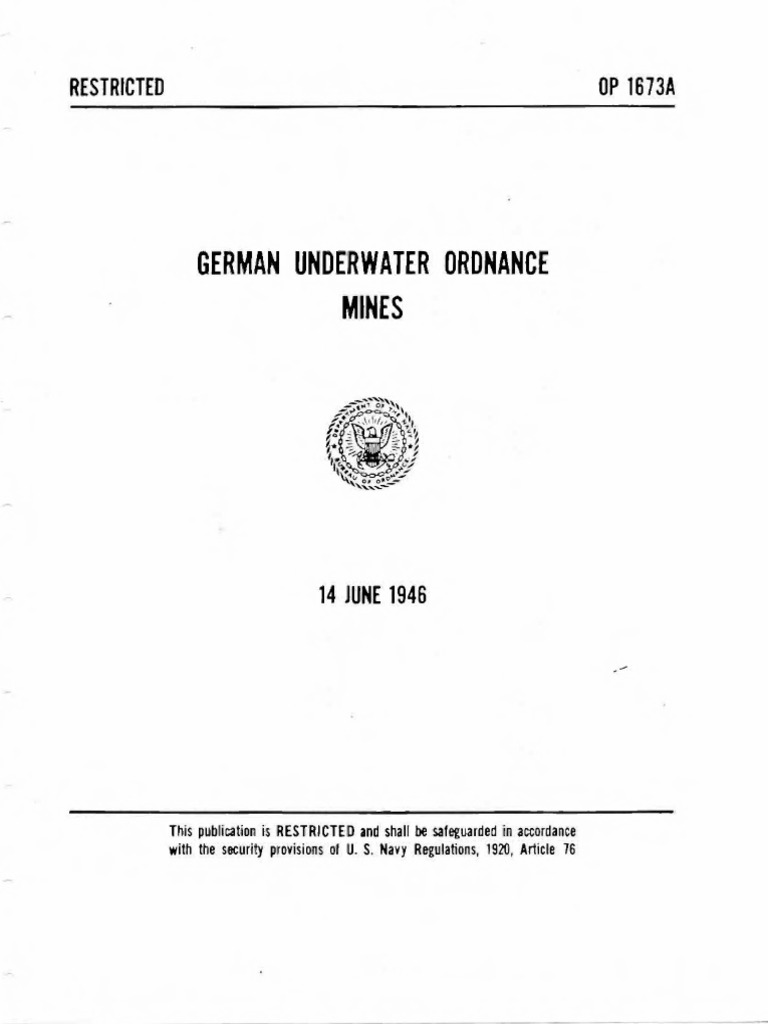 Op 1673a German Underwater Ordnance | PDF | Naval Mine