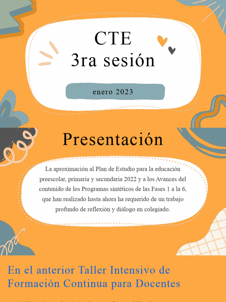 Presentación CTE 3ra Sesión 2023 | PDF | Plan de estudios | Enseñando