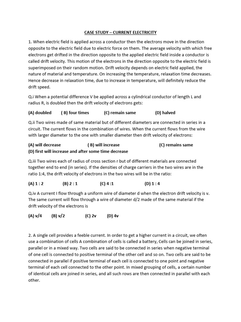 CASE STUDY - Current Electricity | Download Free PDF | Electrical ...