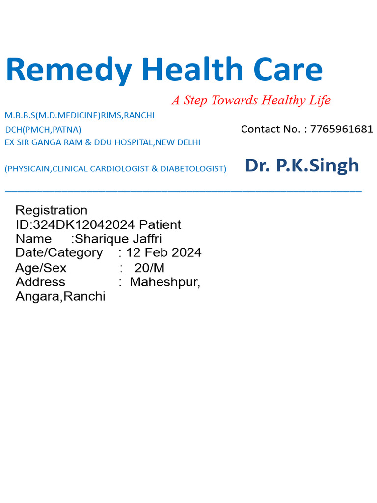 Remedy Health Care Registration Details | PDF