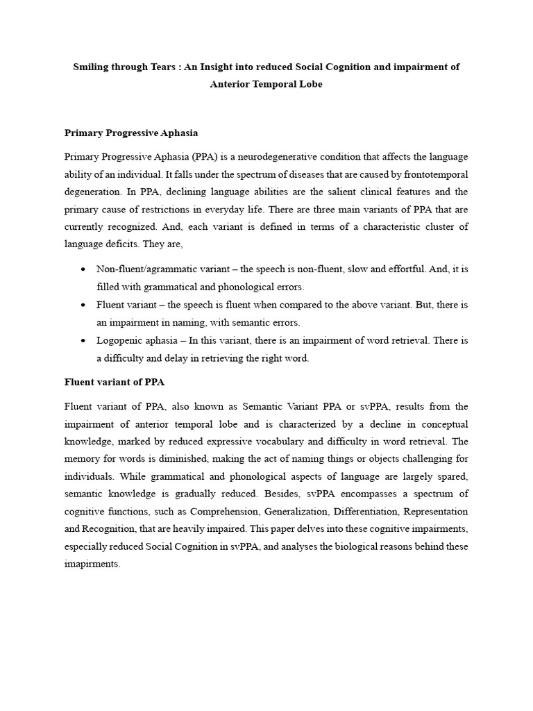 PDF Smiling Through Tears | PDF | Aphasia | Cognitive Science