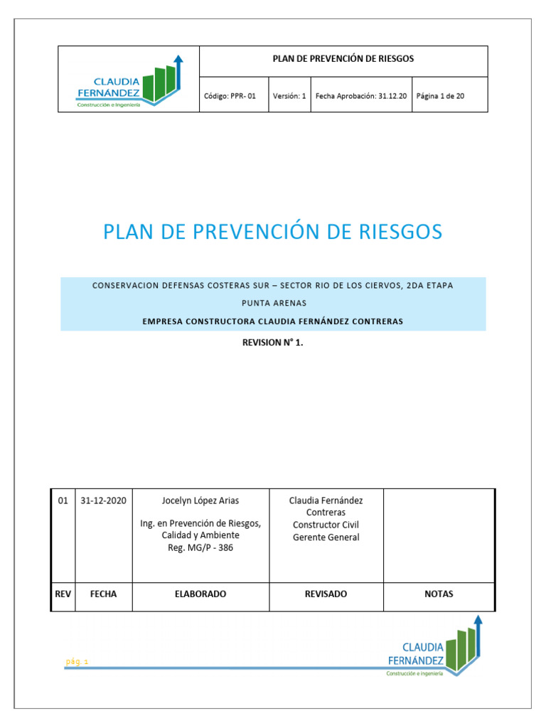 PLAN PR-CFC001 GAVIONES 2020 Final | PDF | Seguridad y salud ...