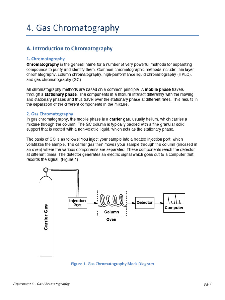 Gas Chromatography Experiment Guide | PDF | Gas Chromatography ...