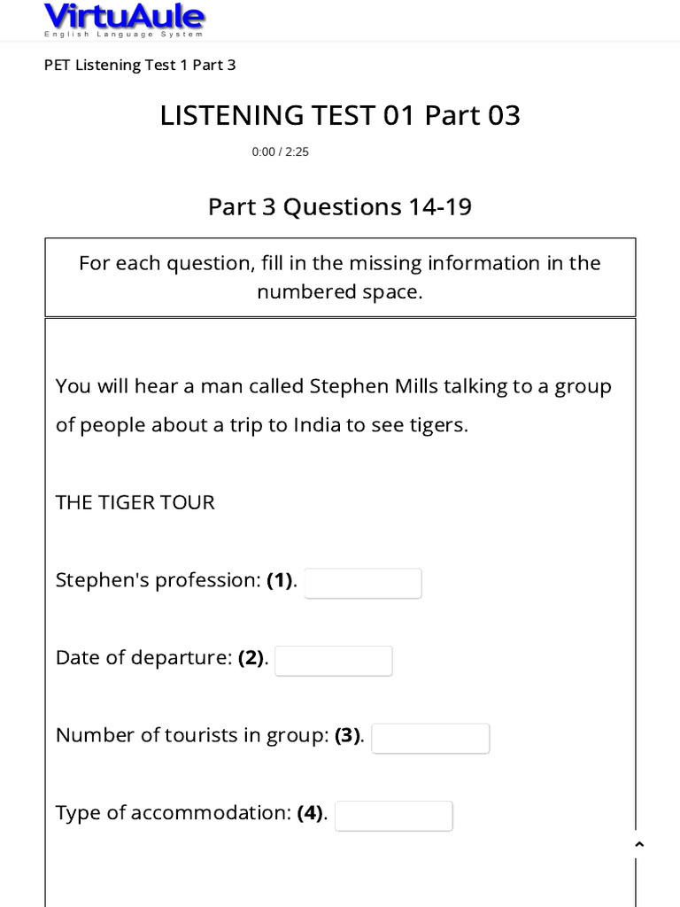 LISTENING TIGER TOUR | PDF