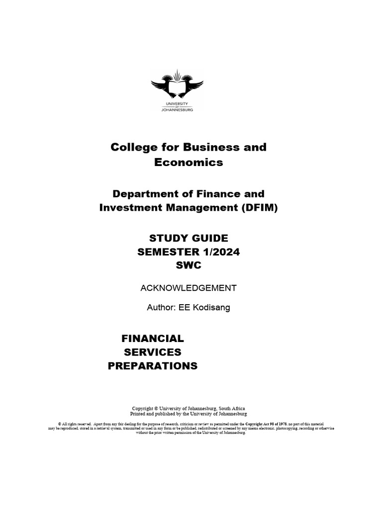 Study Guide FSP33A3 2024 | PDF | Concept | Reason
