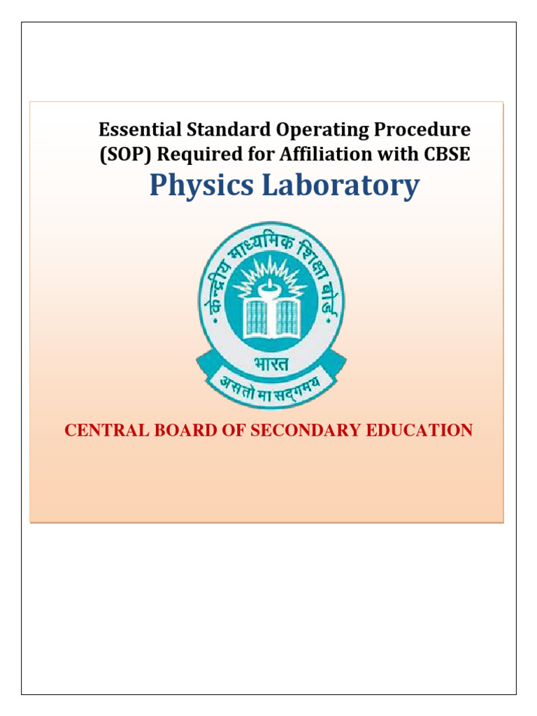 Physics Lab SOP | PDF | Science Education | Learning