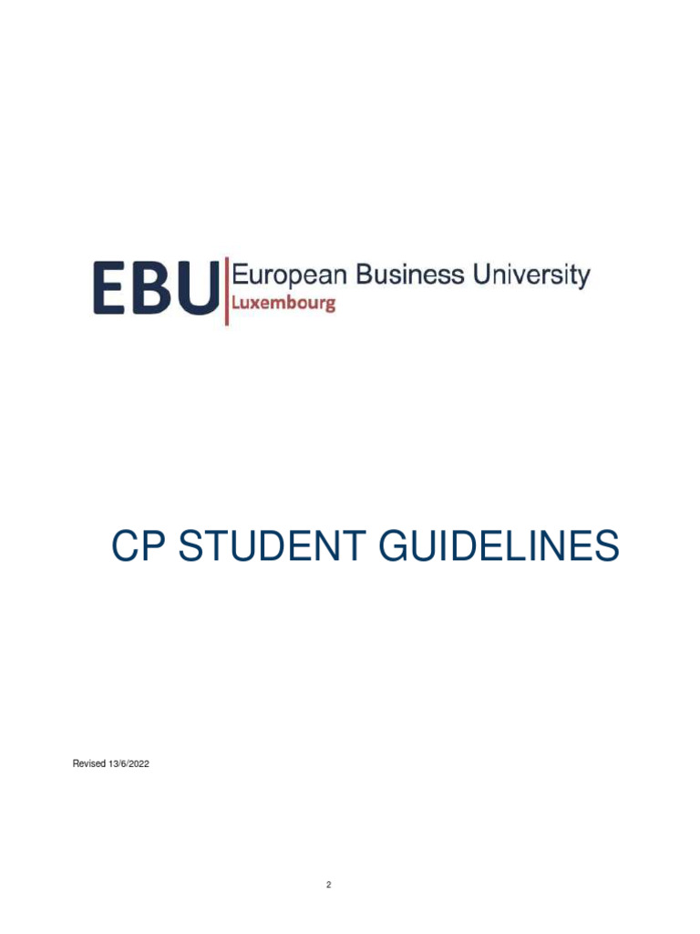 EBU CP Student Guidelines | PDF | Academic Dishonesty | Plagiarism