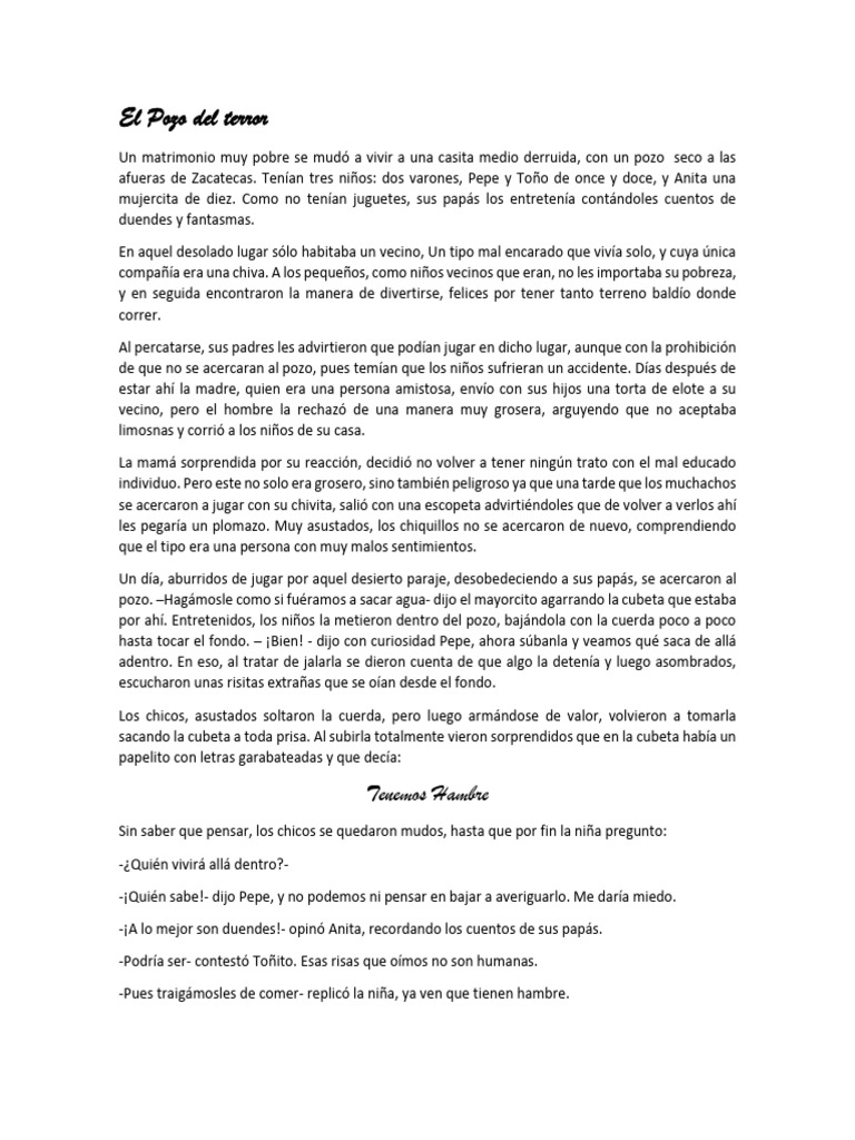 El Pozo Del Terror | PDF