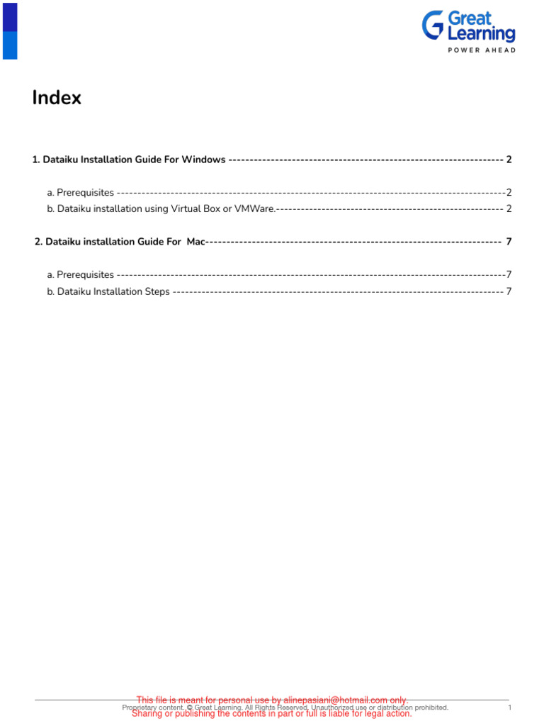 Dataiku Installation Guide Windows Mac Pdf Microsoft Windows