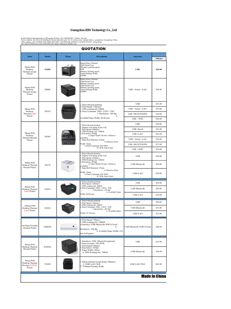 Scanner Series Quotation | PDF | Printer (Computing) | Office Equipment