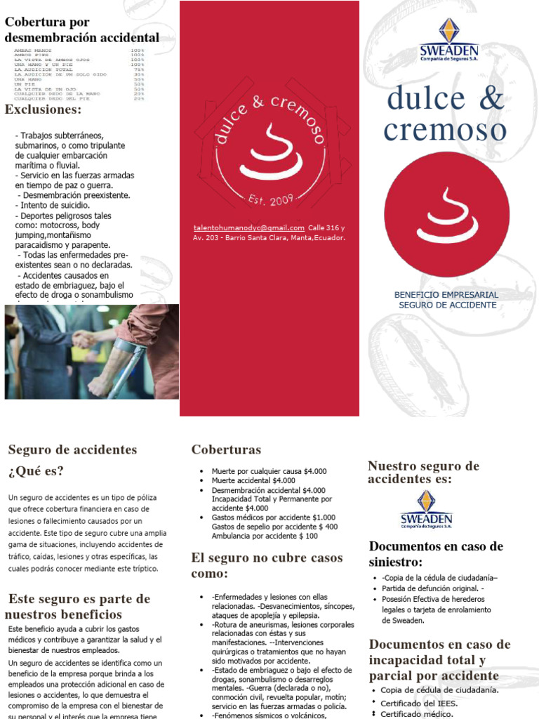 Folleto Triptico Seguro Medico Sweaden | PDF