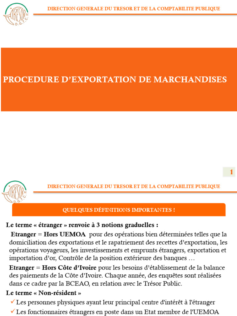 Procédure d'Exportation de Marchandises | PDF | Banques | Comptabilité