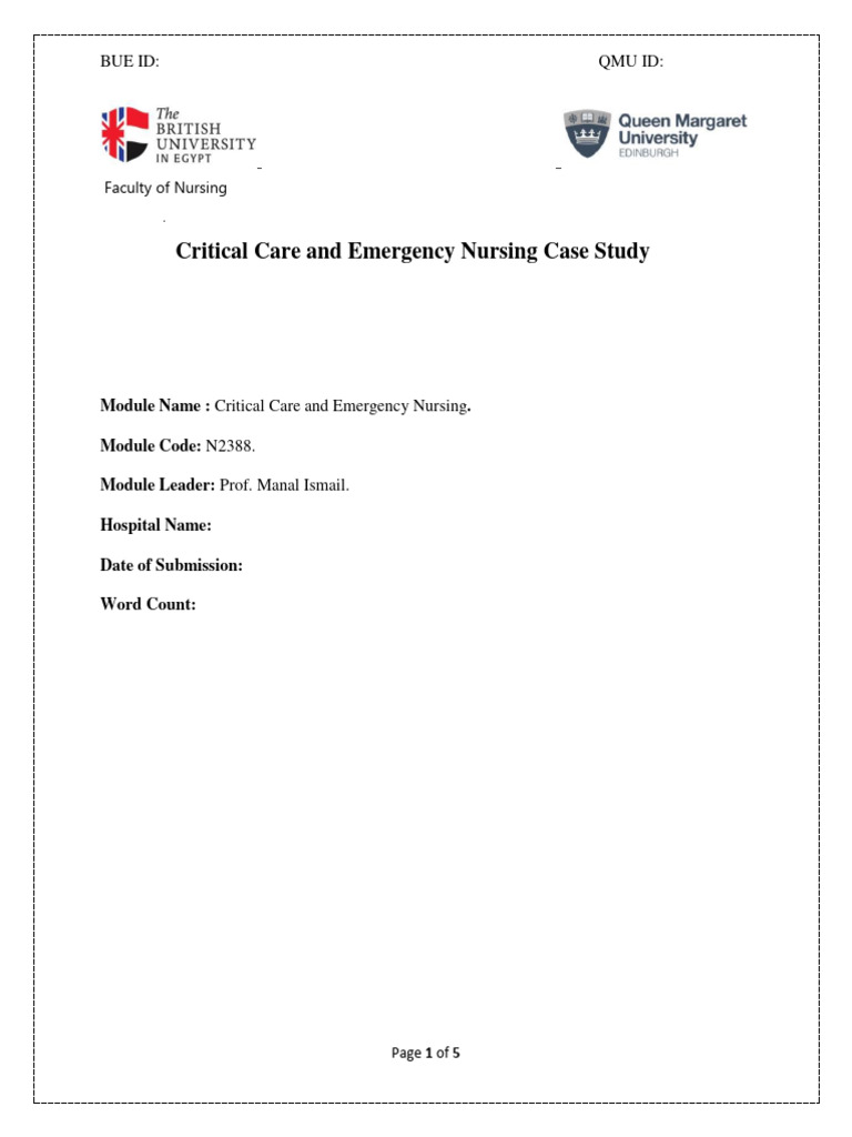 Critical Case Study Example | PDF | Hyperglycemia | Clinical Medicine