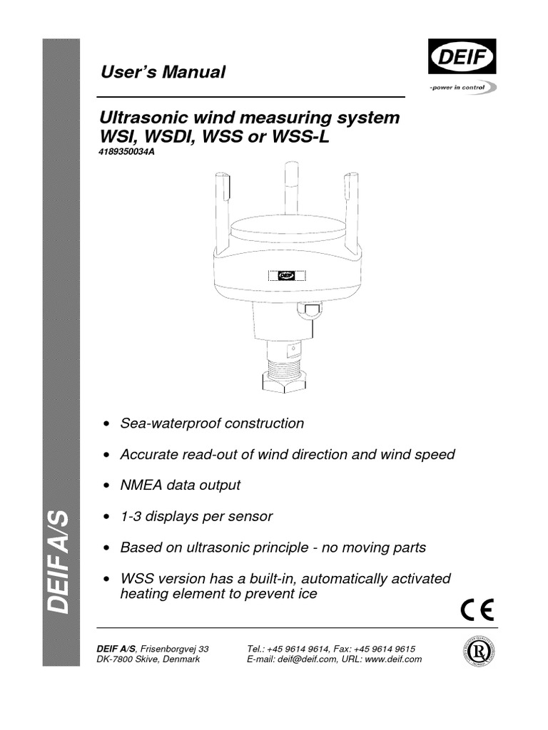 Ultrasonic Wind Sensor User Manual | PDF | Fuse (Electrical) | Ultrasound