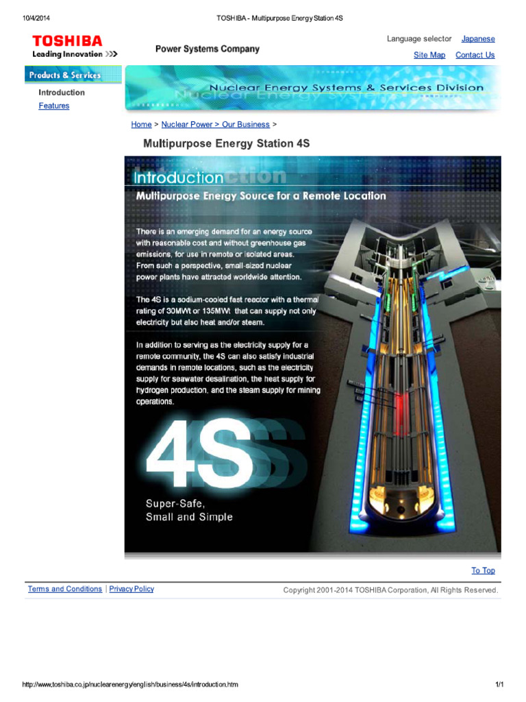 TOSHIBA - Multipurpose Energy Station 4S | PDF