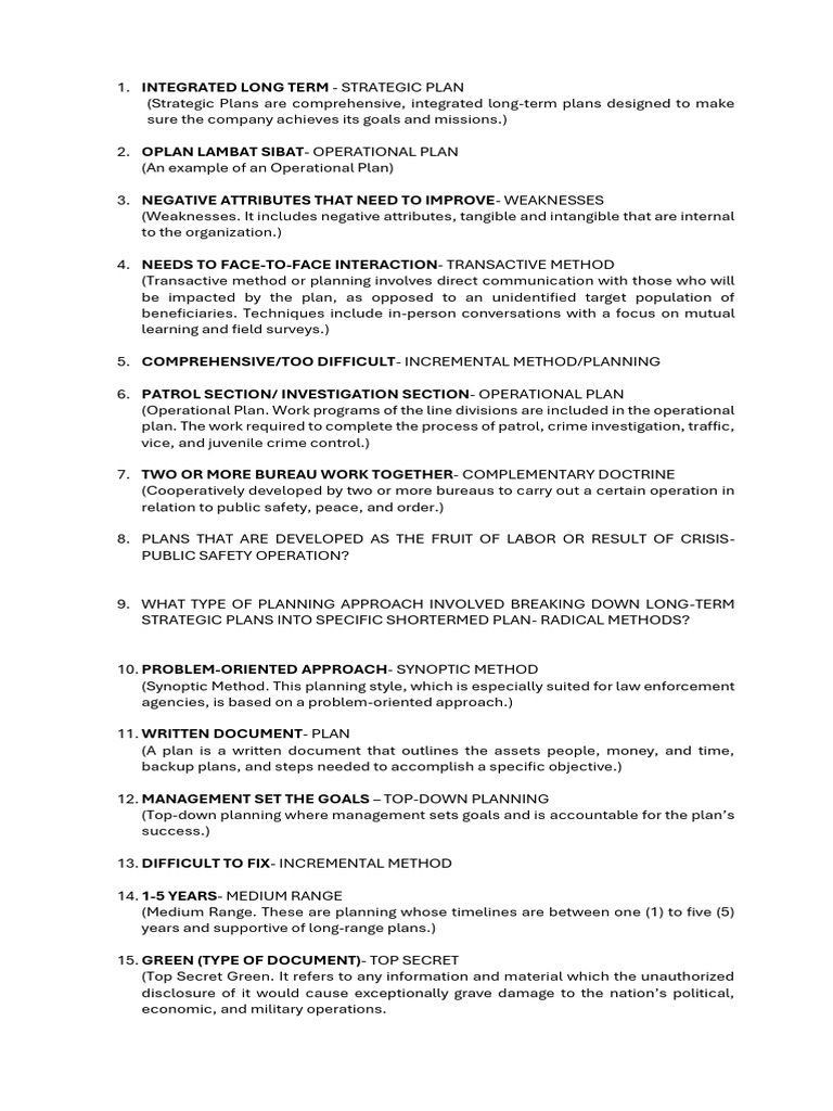 FINAL EXAM REVIEWER (CRIME MAPPING) | PDF | Police | Classified Information