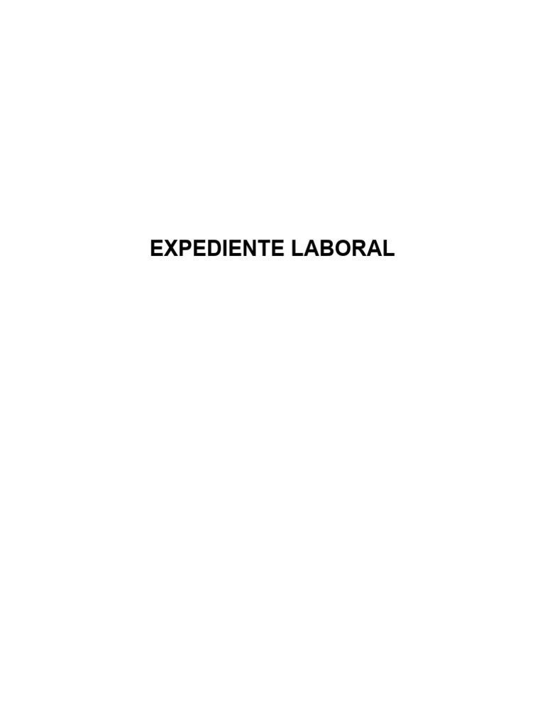 EXPEDIENTE LABORAL | PDF | Derecho laboral | Salario