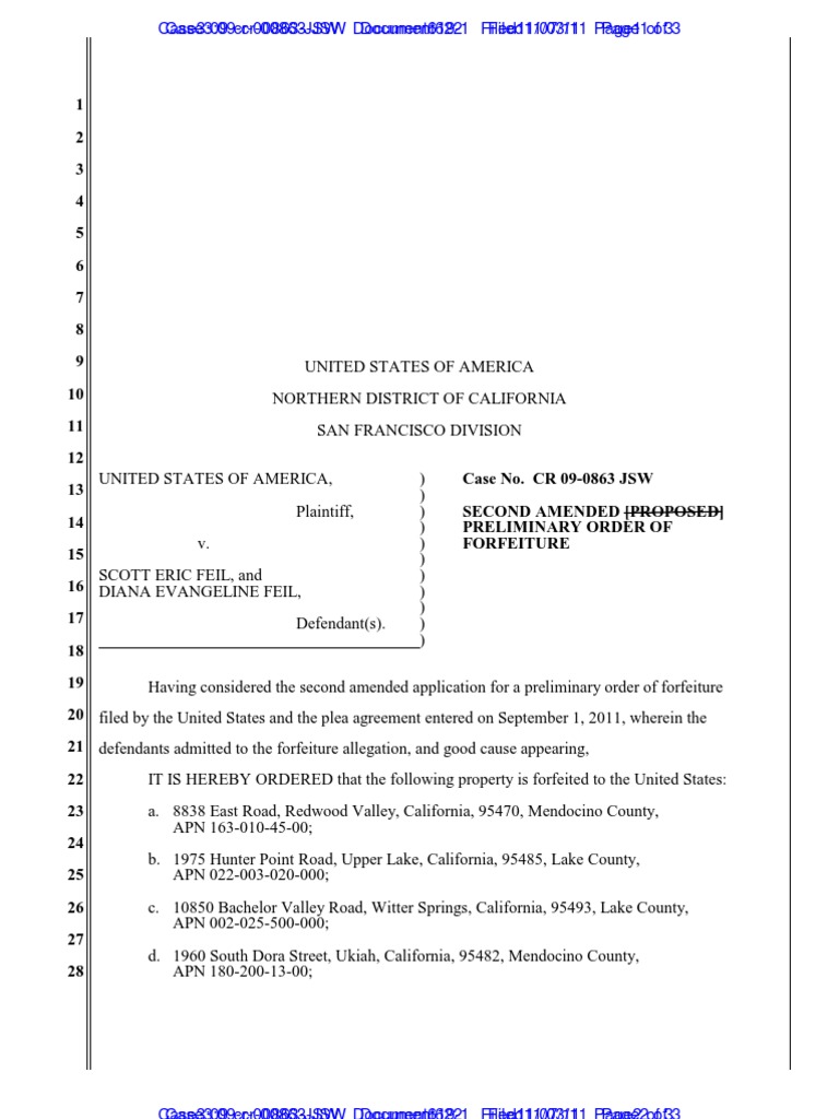 Scott Feil Forfeitures | PDF | Asset Forfeiture | Government Information