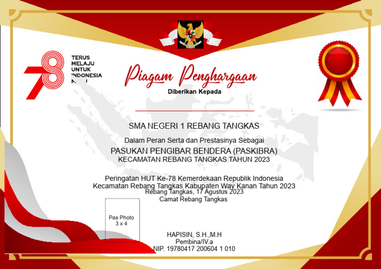 Piagam Paskibra Hut Ri Versi 2 | PDF