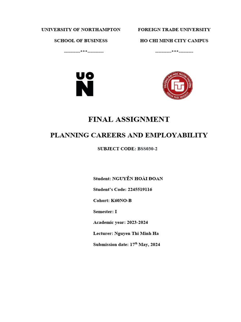 Planning Career Asignment - Copy (AutoRecovered) | PDF | Psychology