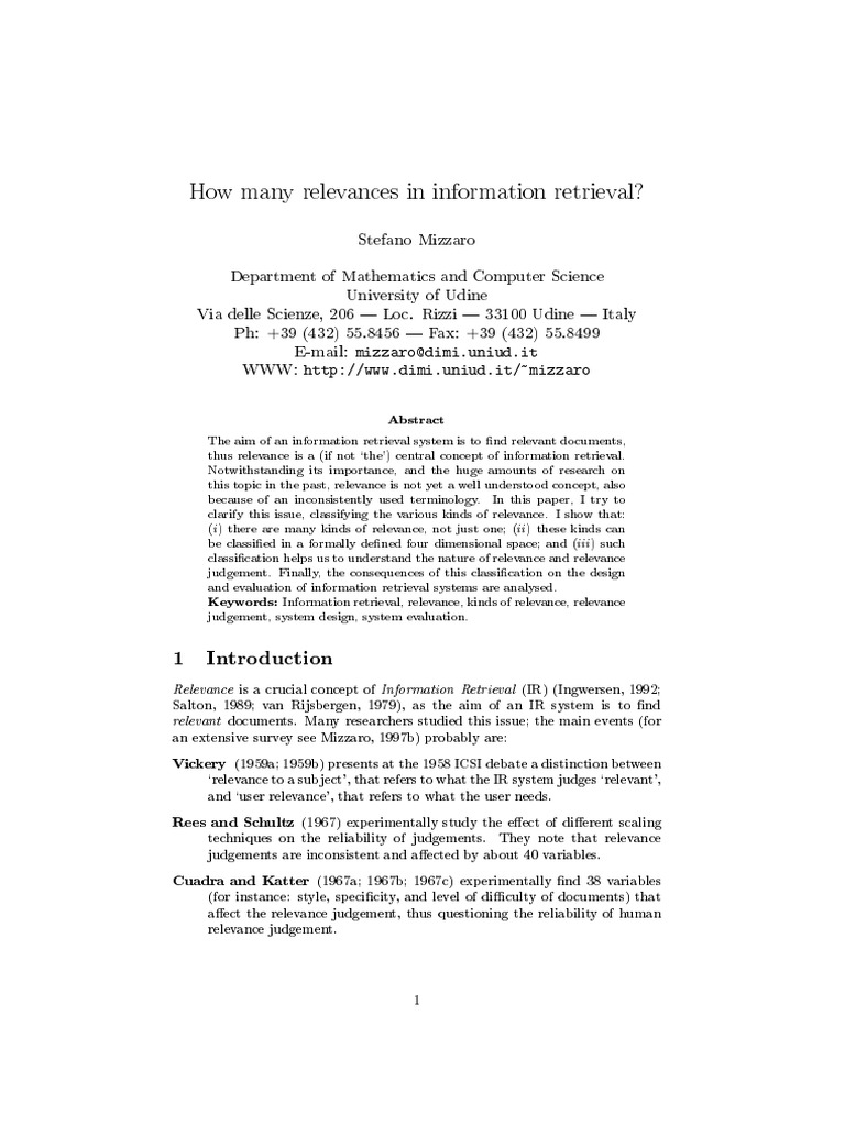 How Many Relevance in IR | PDF | Information Retrieval | Relevance