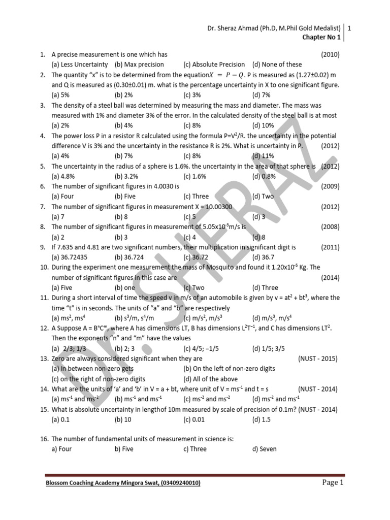 Chapter 1 - 2 | PDF | Significant Figures | Arithmetic