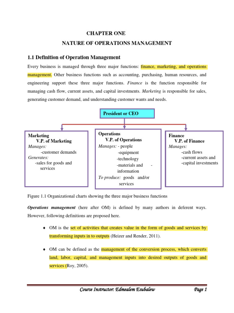 OM Chapter 1 Operations Management | Download Free PDF | Operations ...