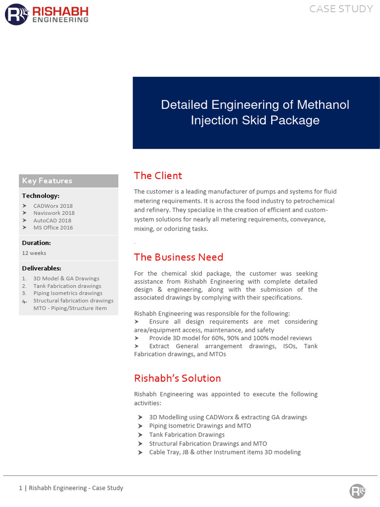 Engineering of Methanol Injection Skid Package | PDF | Copyright ...