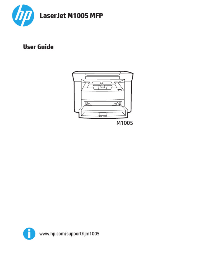 HP LJ m1005 MFP User Manual | PDF | Image Scanner | Printer (Computing)