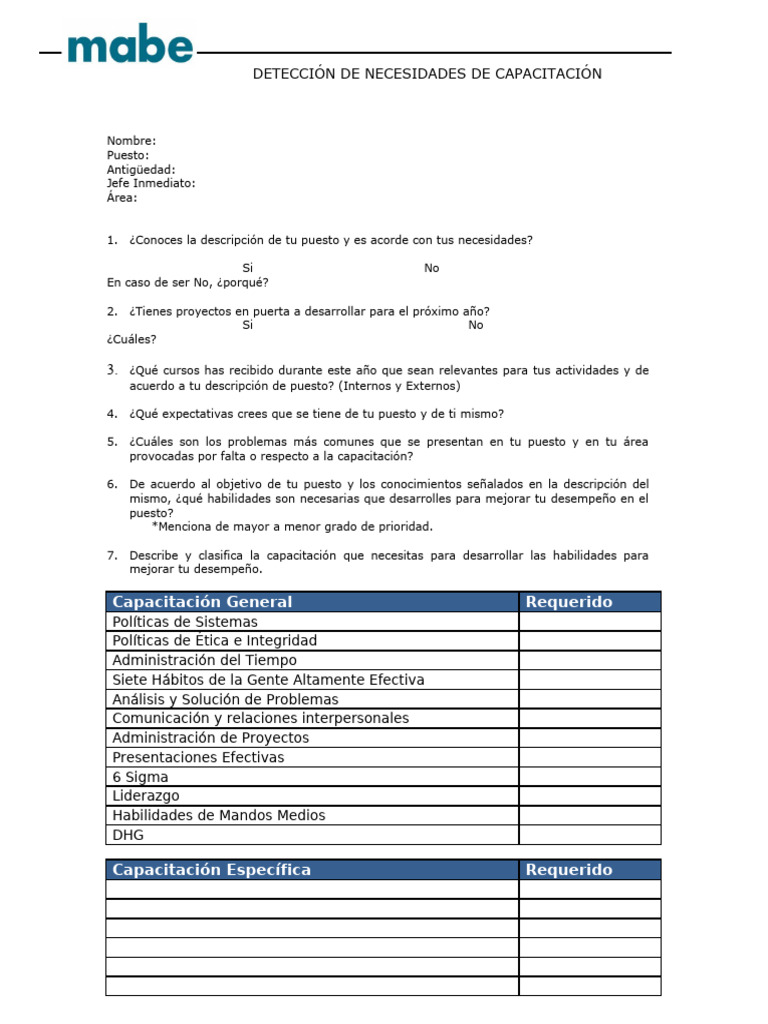 Cuestionario DNC | PDF | Crecimiento personal y profesional