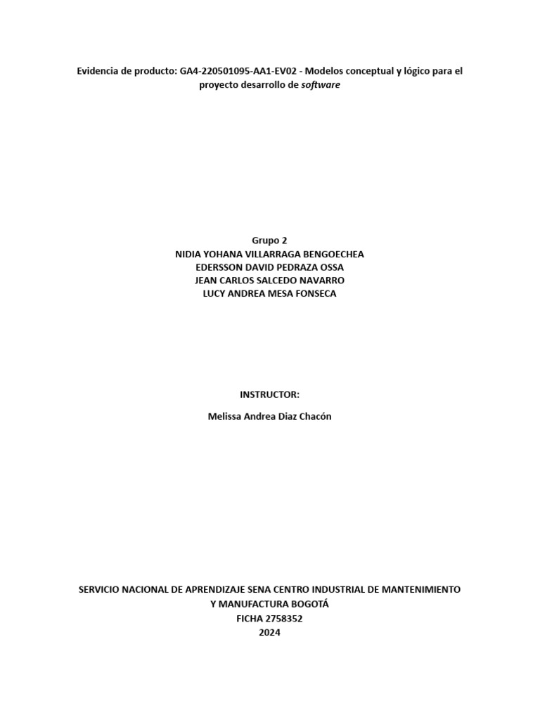 Modelos Conceptual y Lógico GA4-220501095 | PDF | Arte | Informática