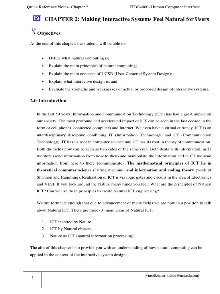 CHAPTER 2: Making Interactive Systems Feel Natural For Users | PDF | Human–Computer Interaction ...