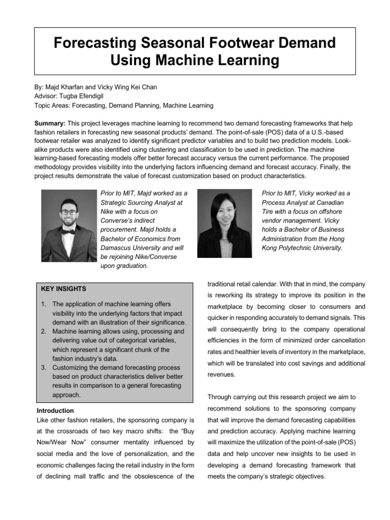 Forecasting Seasonal Footwear Demand Using Machine Learning | PDF ... Forecasting Seasonal Footwear Demand Using Machine Learning | PDF ...