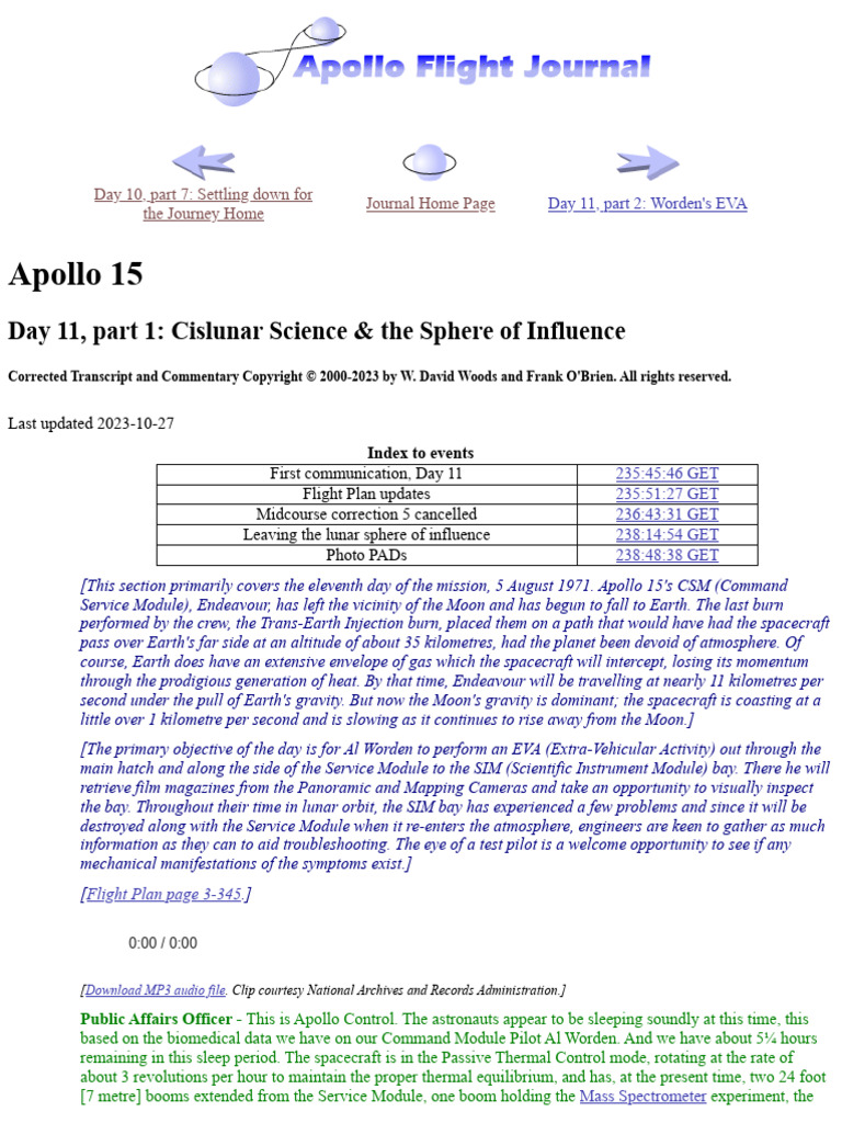 Apollo 15 Flight Journal - Day 11, Part 1_ Cislunar Science & the ...