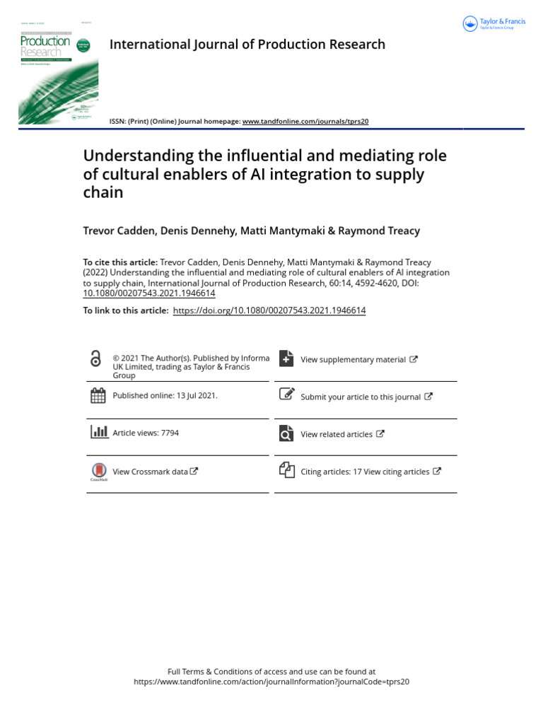 Understanding The Influential and Mediating Role of Cultural Enablers ... Understanding The Influential and Mediating Role of Cultural Enablers ...