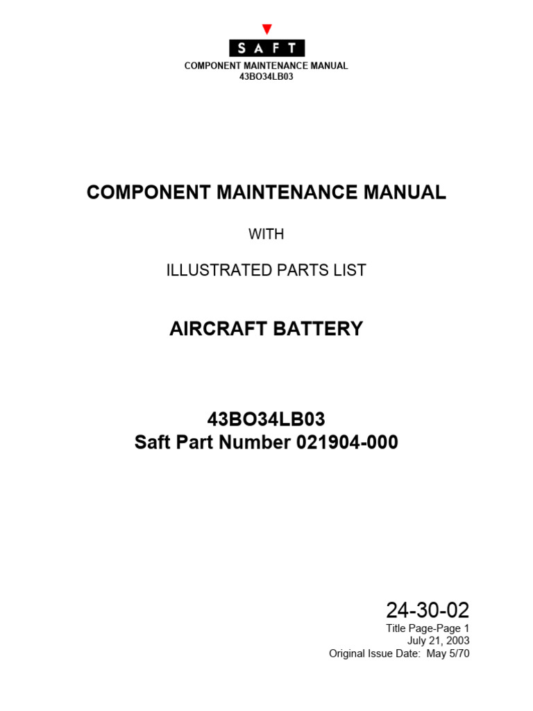 CMM Saft 43bo34lb03 | PDF | Battery Charger | Electricity