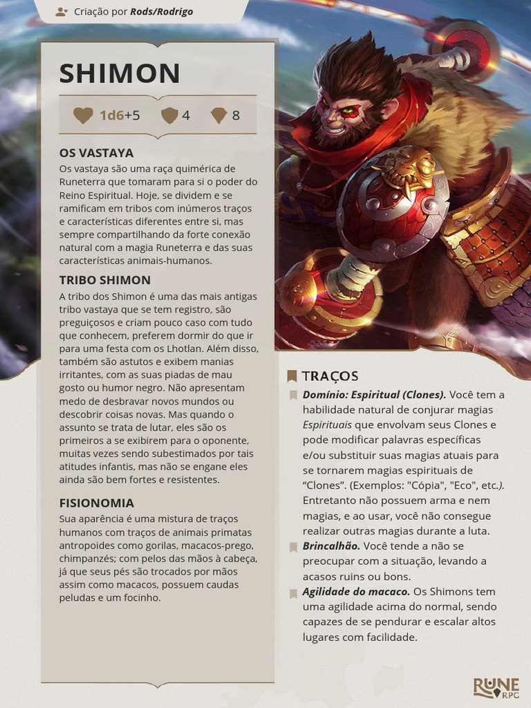 Tribo Shimon: Vastaya e suas Habilidades | PDF