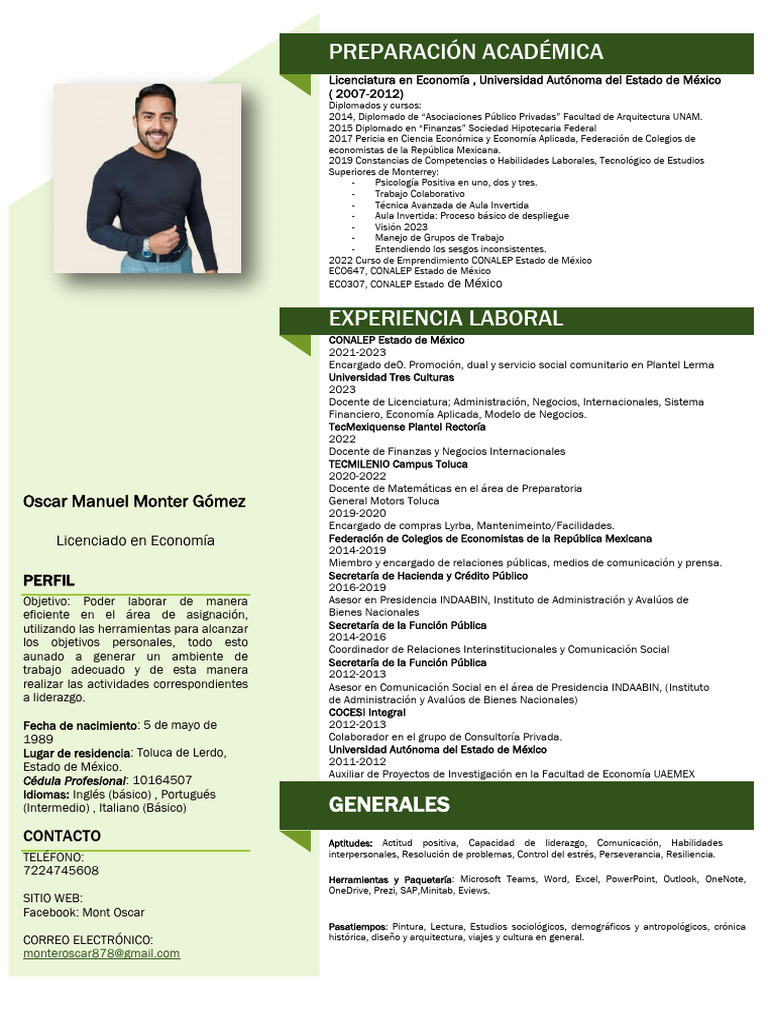 Perfil Profesional de Oscar Manuel Gómez | PDF | México