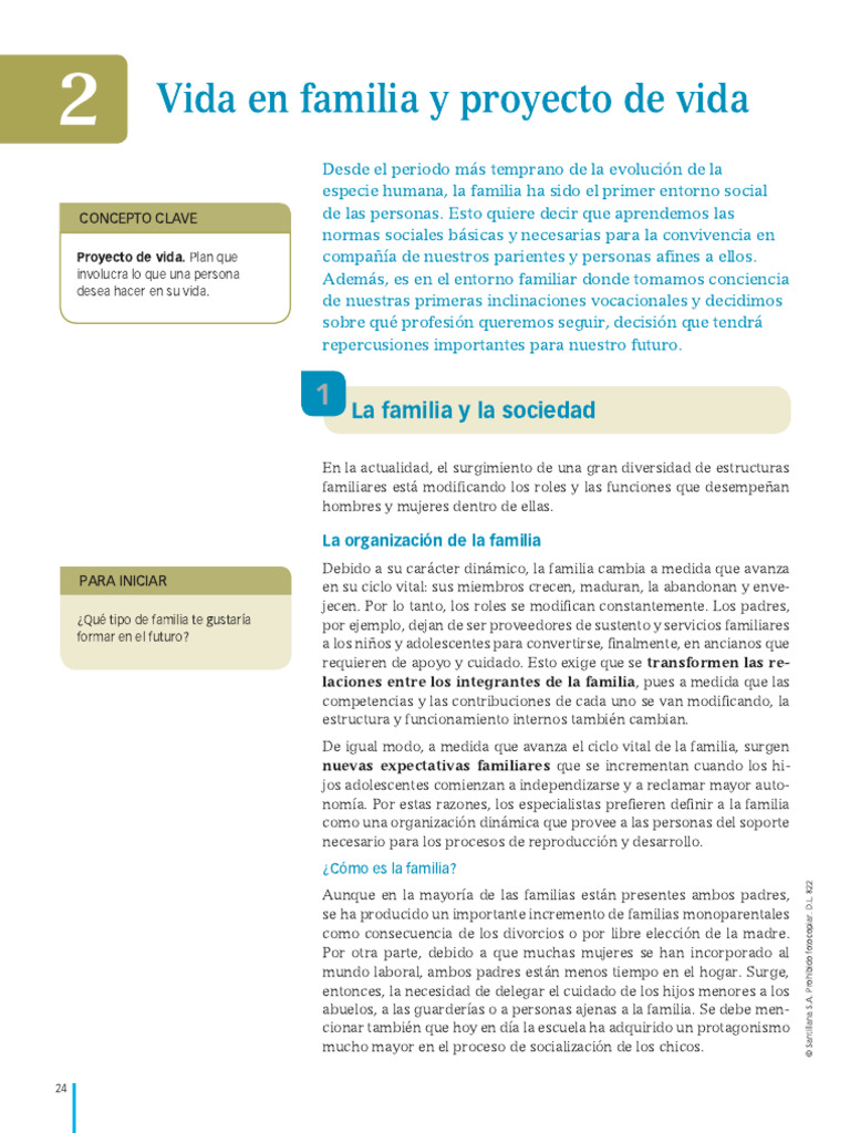 5º TEXTO ESCOLAR 1-25-26 | PDF | Familia | Vida