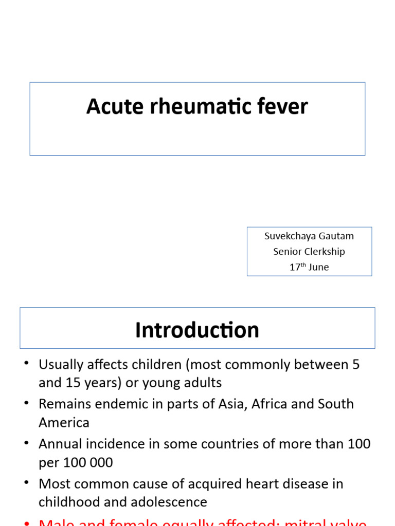Acute Rheumatic Fever | PDF | Causes Of Death | Heart