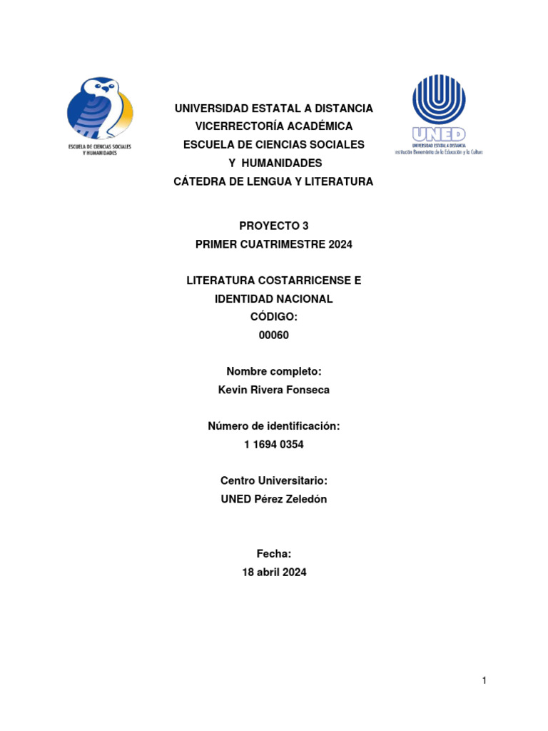 00060-Proyecto3-Kevin Rivera Fonseca PDF | PDF | Ensayos | Teoría