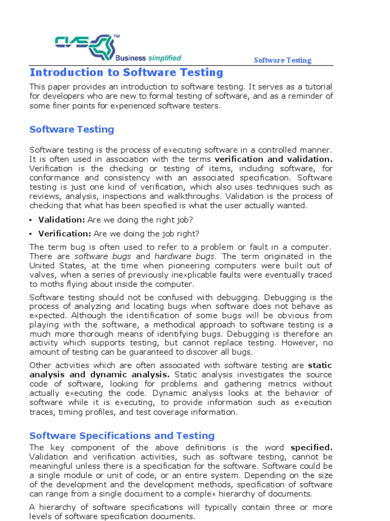 Software Testing | PDF | Software Testing | Specification (Technical ...