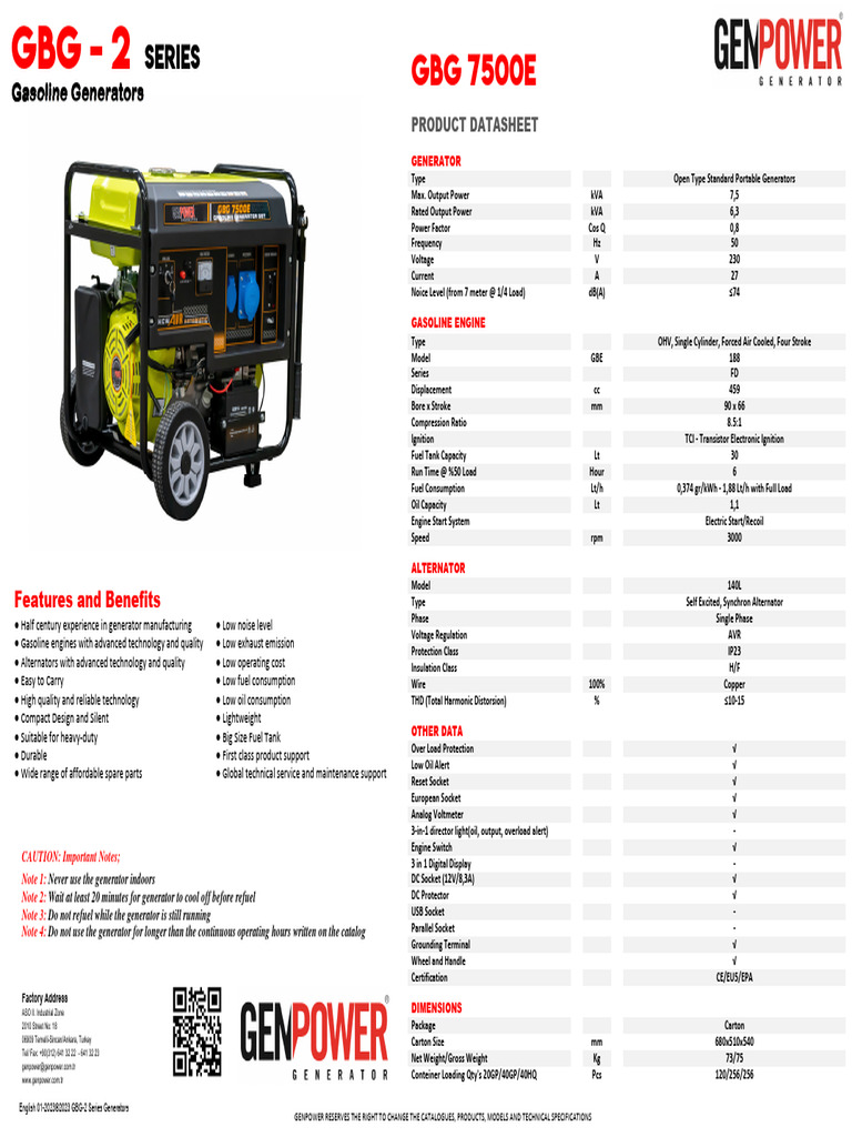 GBG 7500e en | Download Free PDF | Engines | Electric Generator