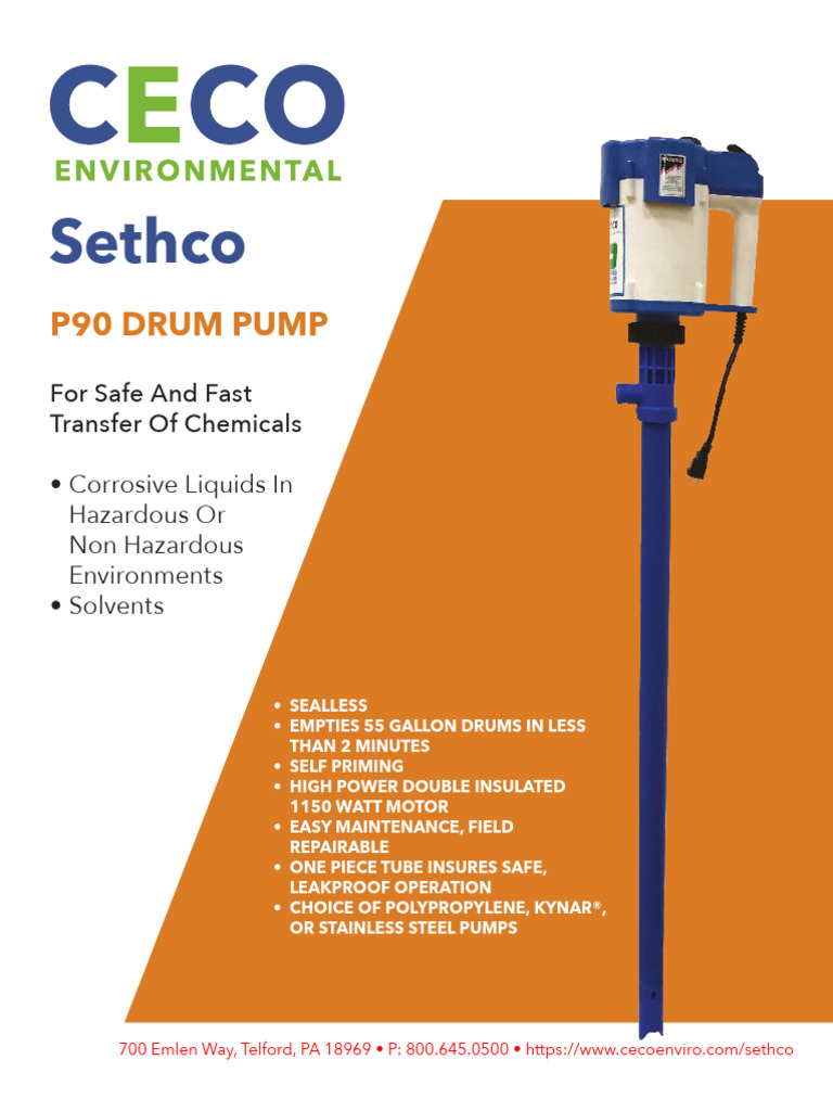 CECO Sethco Model P90 | PDF | Pump | Pipe (Fluid Conveyance)